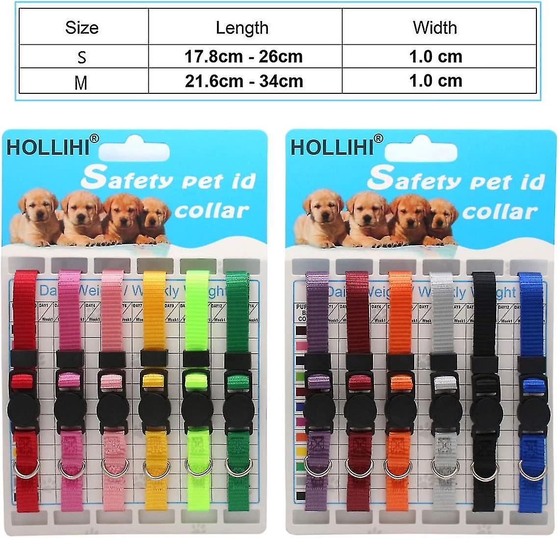 14 Pcs Soft Nylon Puppy Whelping Id Collars - Adjustable Breakaway ...