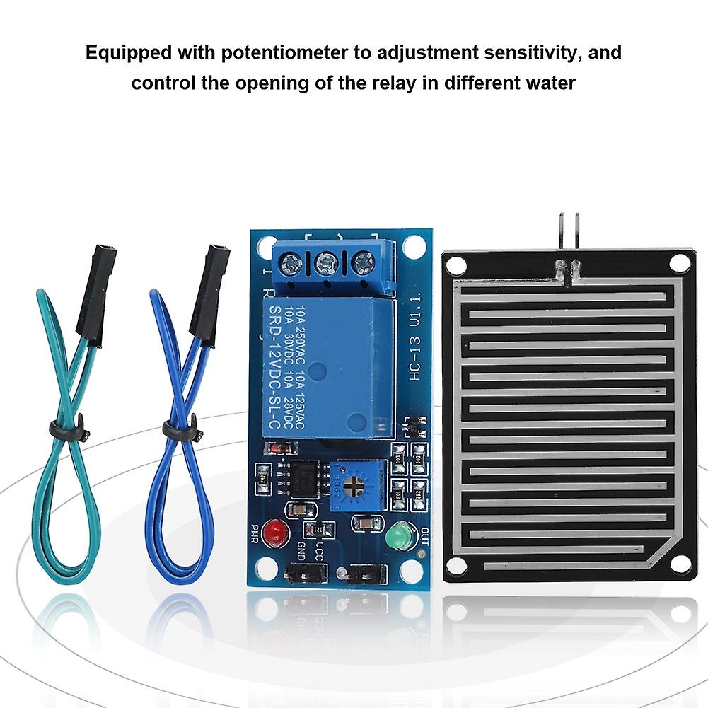 12V Rain Water Raindrops Detection Sensor Module Relay Control Module ...