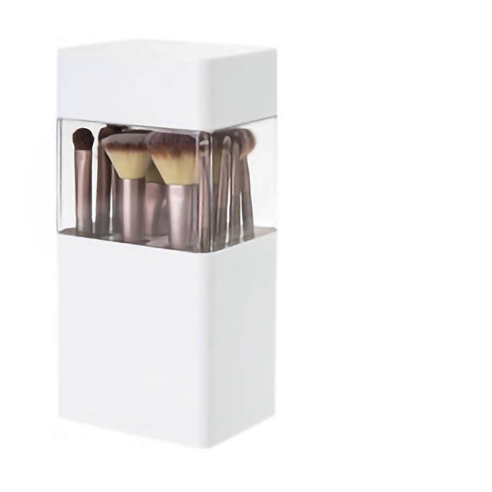 White Makeup Brush Organizer - 12 Hole Storage Box for Ventilation and ...