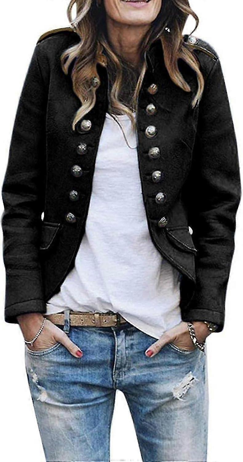 Women's Cardigan Jacket Suit Blended Double Breasted Blazer Short ...