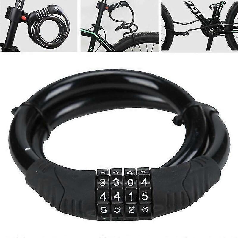 Bike Lock 4 Digit Code Combination Bicycle Lock Bicycle Security Lock ...