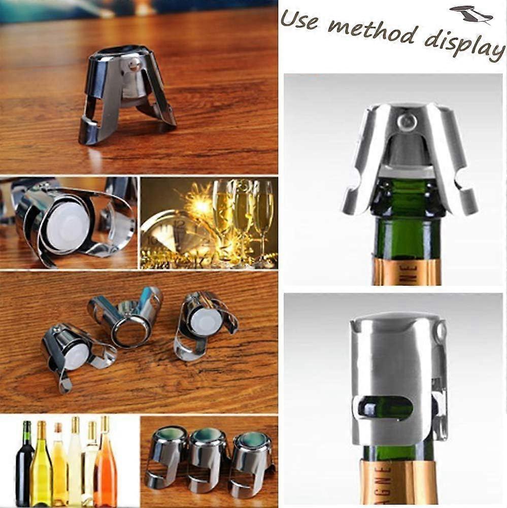 Sparkling Wine Bottle Stopper Premium Dark Stainless Steel Champagne ...