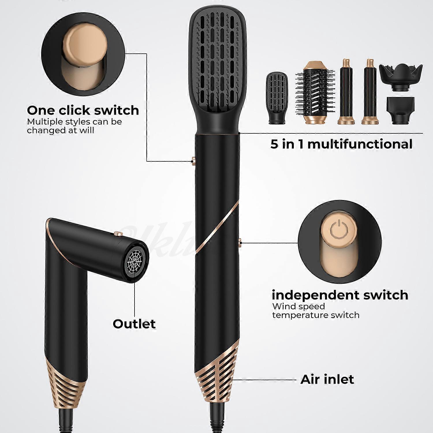 six-in-one Air Styling & Drying System, Powerful Hair Blow Dryer & Multi-styler With Auto-wrap ...