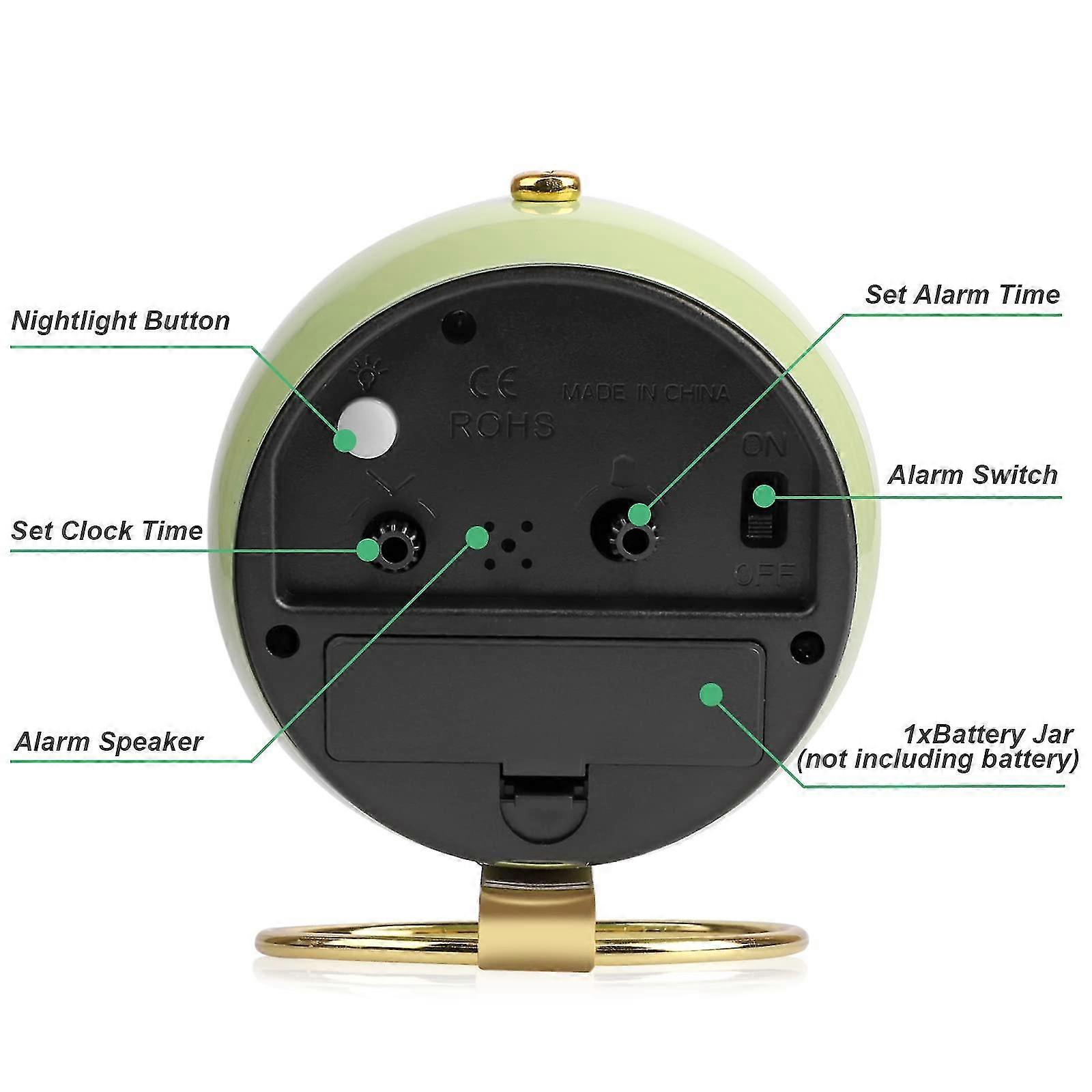 Silent Alarm Clock Bedside, Alarm Clock Bedside Standing Clock Non ...