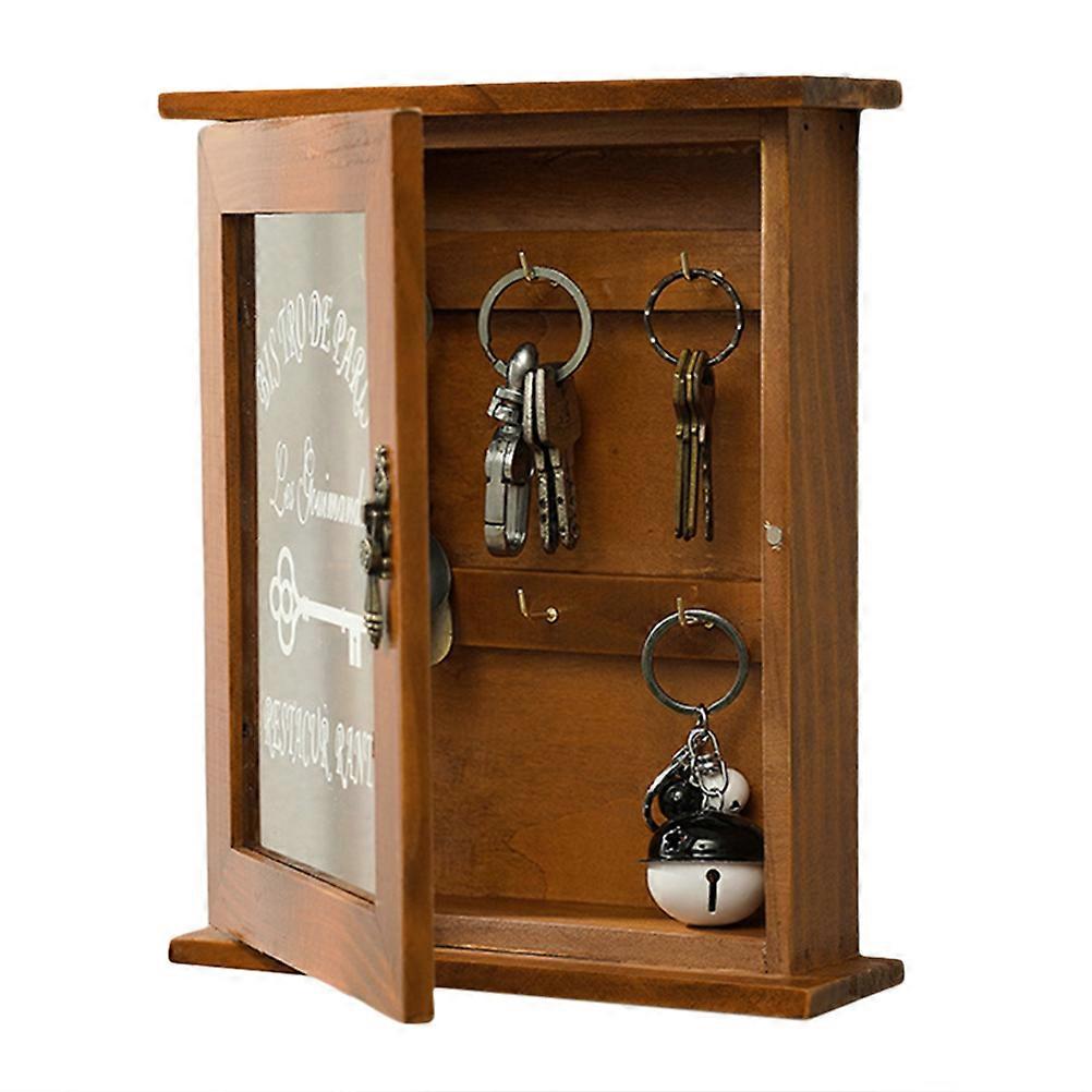 Key Organizer Wooden Key Cabinet Wall Box Beautiful Durable Retro ...