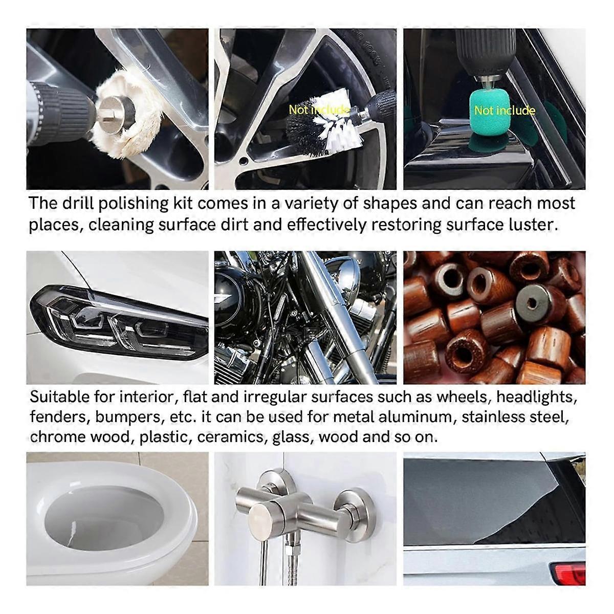 Aluminum Wheel Polishing Kit for Drill Buffing Wheel for Car Motorcycle ...