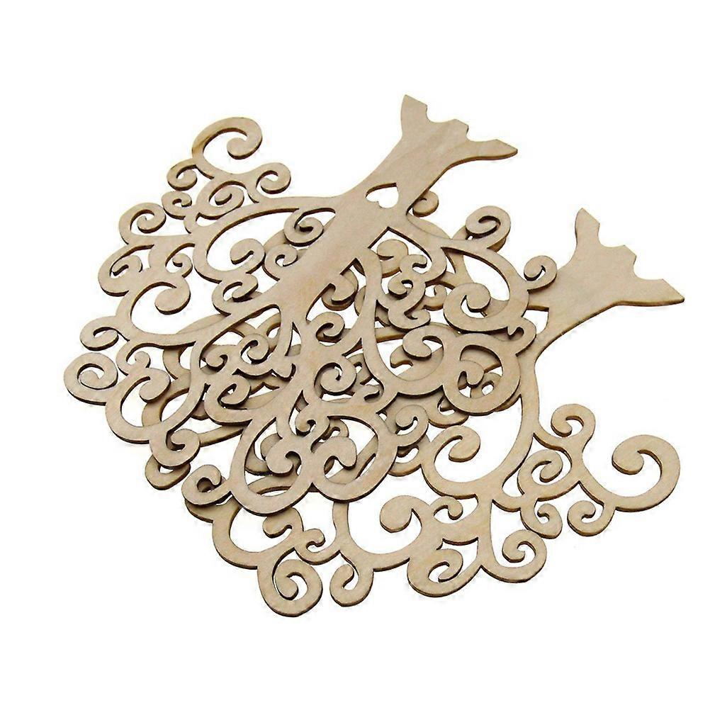 2pcs Wooden Trees Slices Hole Love Heart for DIY MDF Family Tree Craft ...