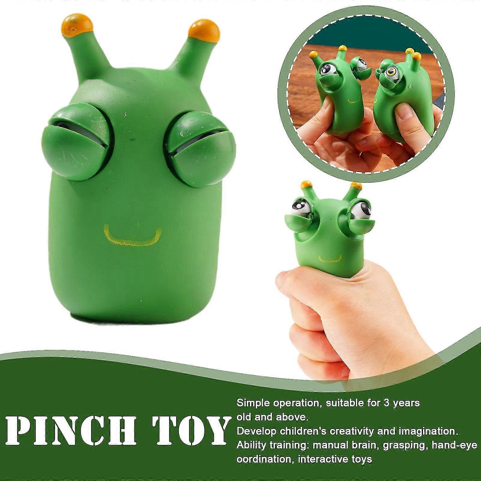 Grass Worm Pinch Toy Squishy Toy Green Eye Popping Worm Squeeze Toy ...