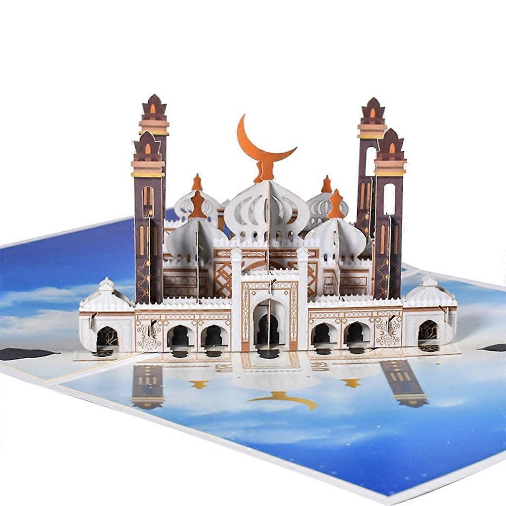 3D Mosque Pop-up Card Eid Mubarak Ramadan Greeting Cards for Festival ...