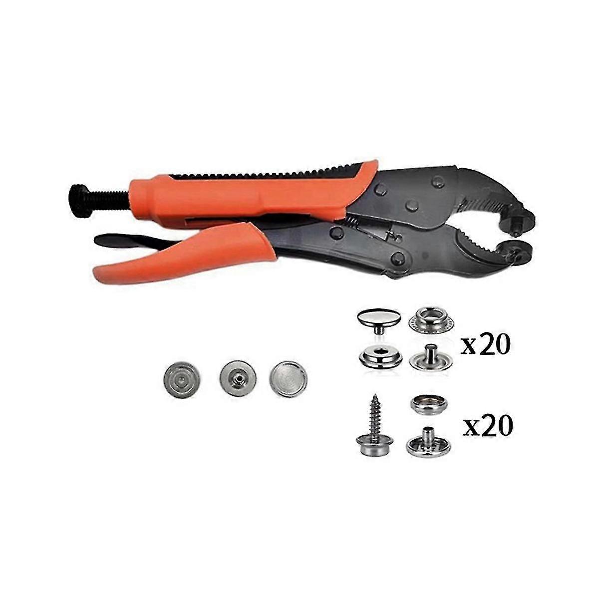 Heavy Duty Snap Fastener Tool,snap Setter Tool Kit With 20 Sets, For ...