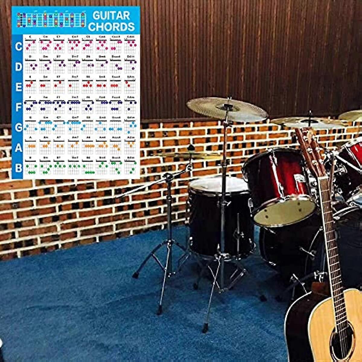 Guitar Chord Chart Poster For Beginners Chord Practice Chart For ...