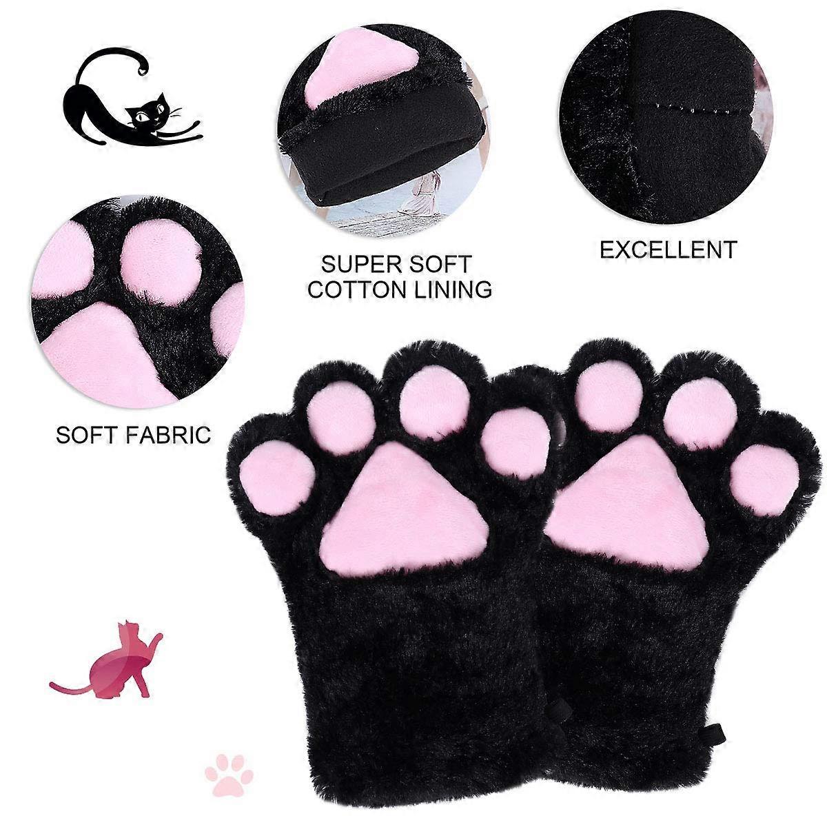 Cat Costume Set Ears Headband Paws Gloves Tail Bell Choker Cosplay ...