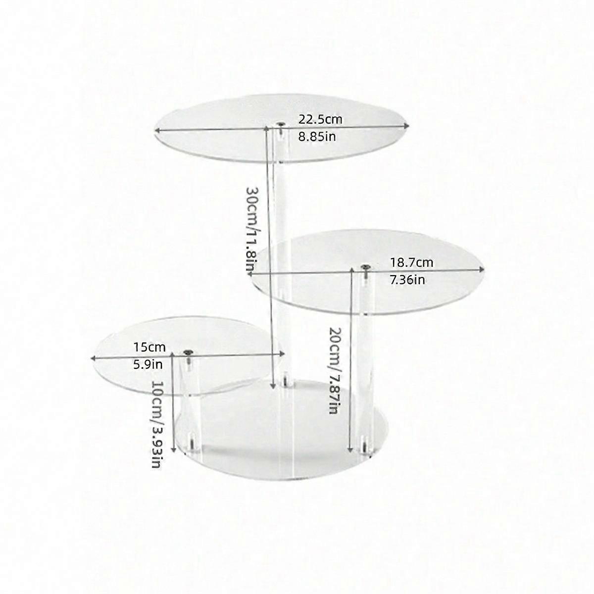 Round Acrylic Products Display Riser Stands, 3 Tiers Cupcake Stand Mini ...