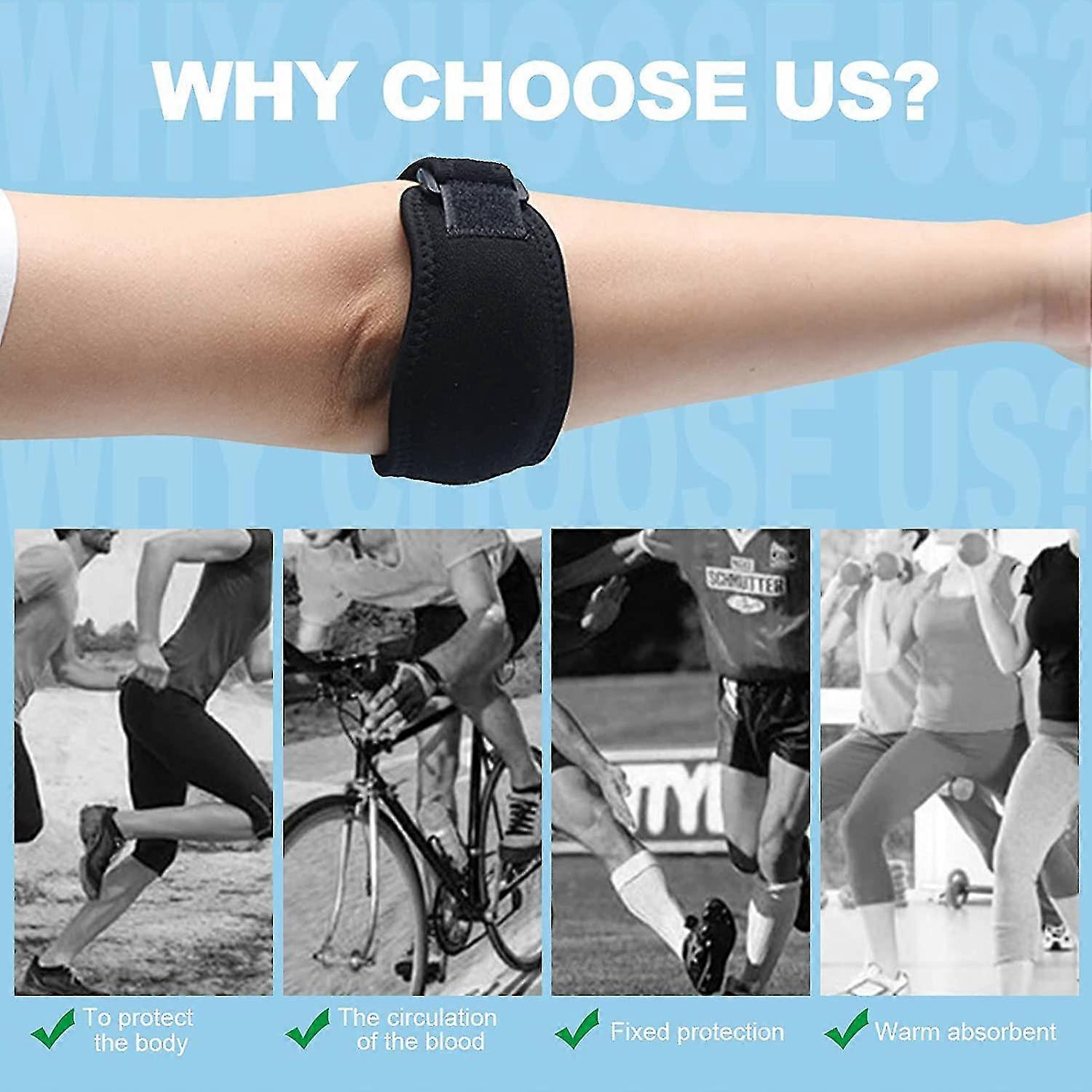 Elbow Support Brace For Men & Women Adjustable Elbow Brace Blue Elbow ...