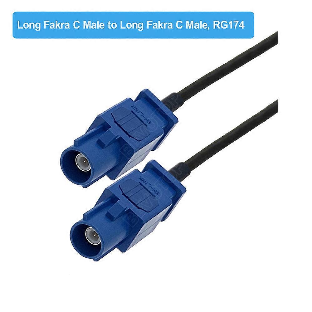 Blue Fakra C RAL 5005 Male Female RG174 Cable GPS Antenna Extension Cord RF Coaxial Pigtail for ...