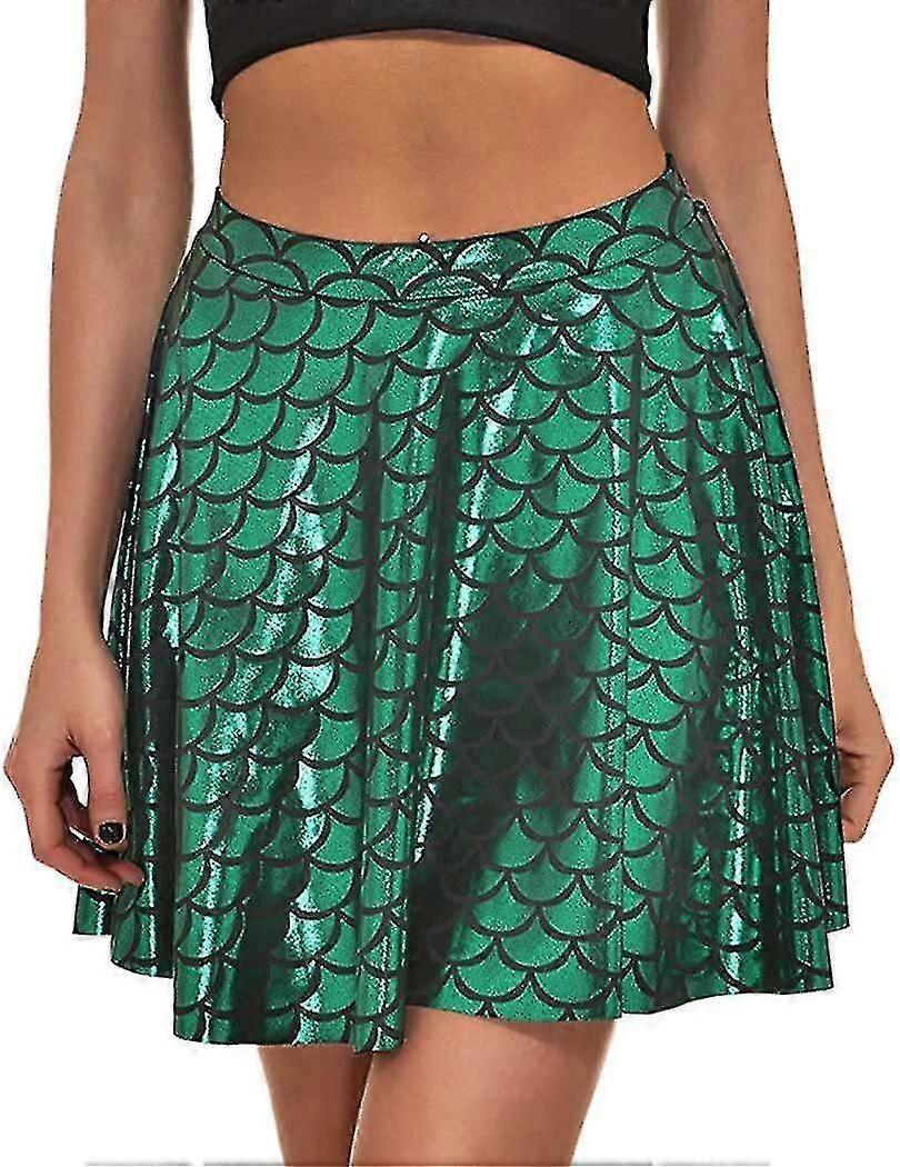 Mermaid Skirts Sparkly Flared Pleated Mini Skirt-YNP | Fruugo UK