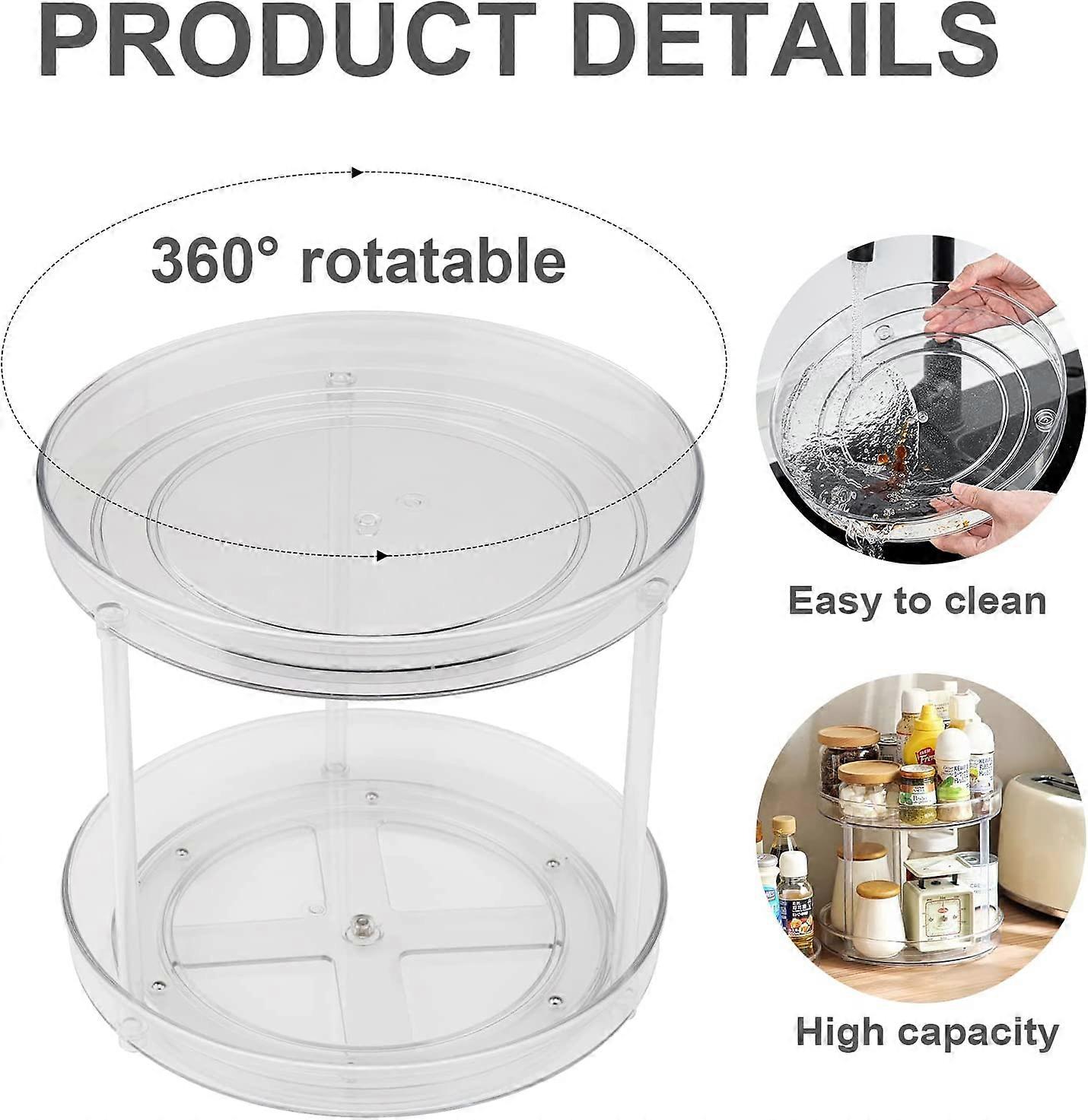 Turntable Organizer,2 Tier Lazy-Susan Cupboard Organiser,Turntable ...