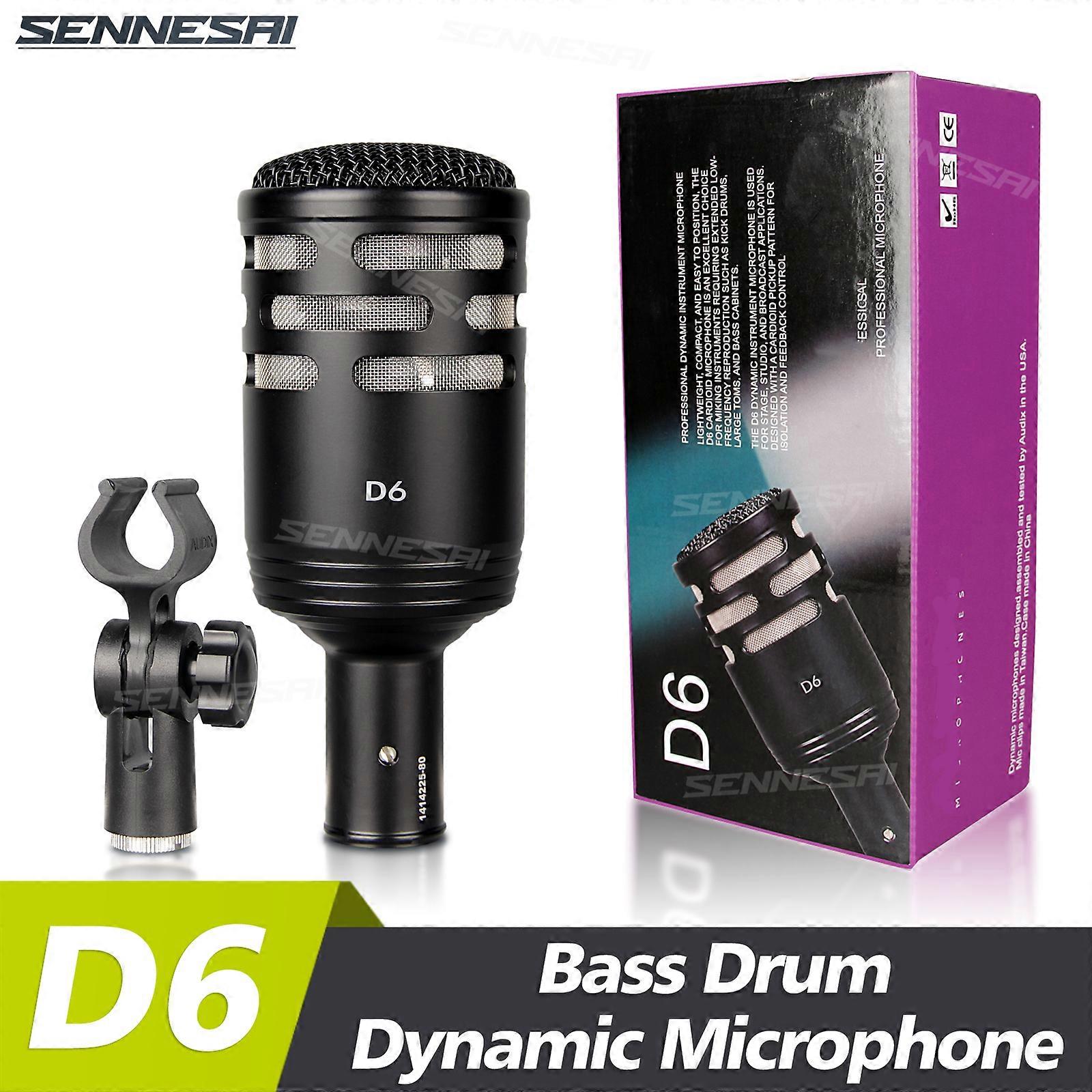 TOP-D6 Drum Microphone Instrument Kick Drum Bass Microphone Metal ...