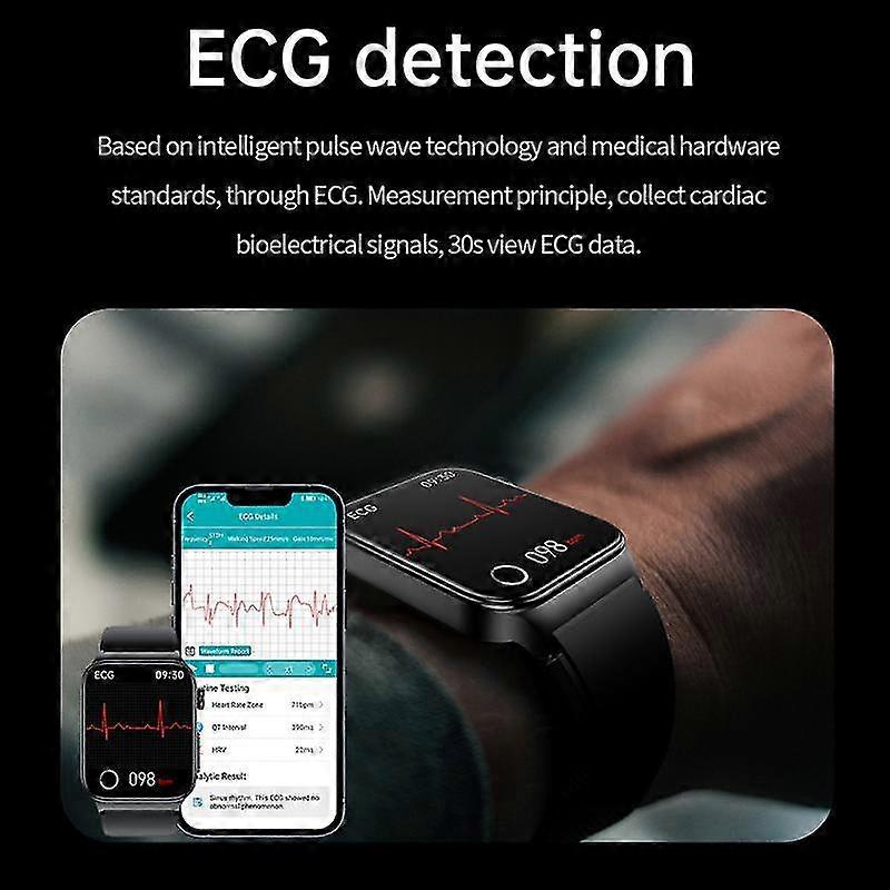 E500 Diabetic Blood Glucose Sugar Smart Watch ECG+PPG HRV For Men Women ...