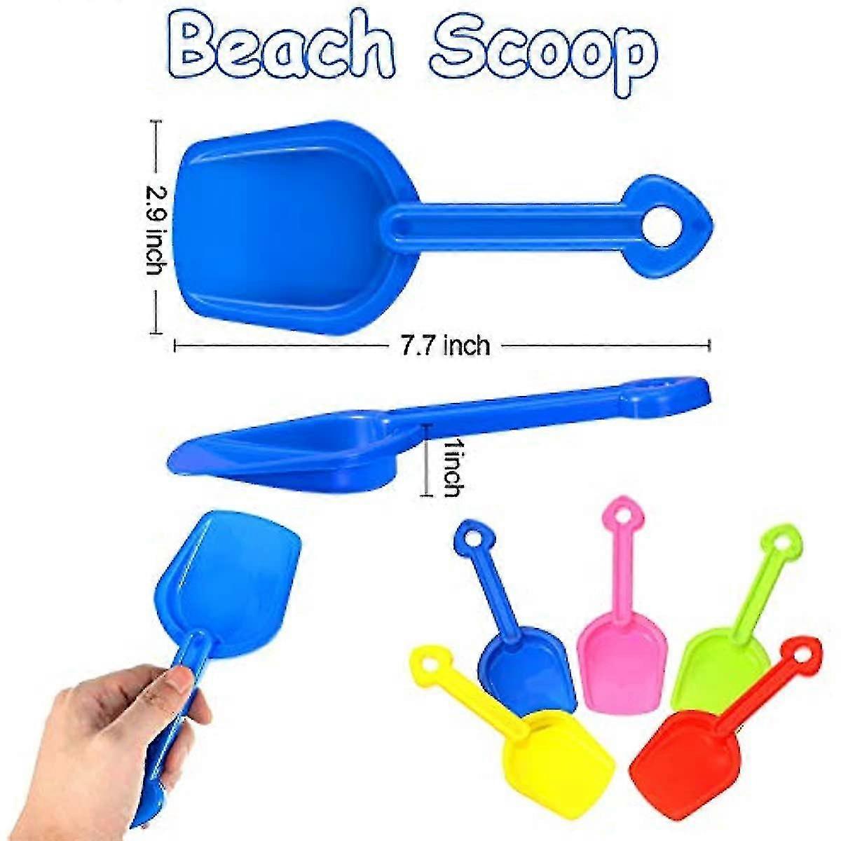 12 Pieces 7 Colorful Toy Scoop Plastic Beach Sand Shovels Random Colors ...