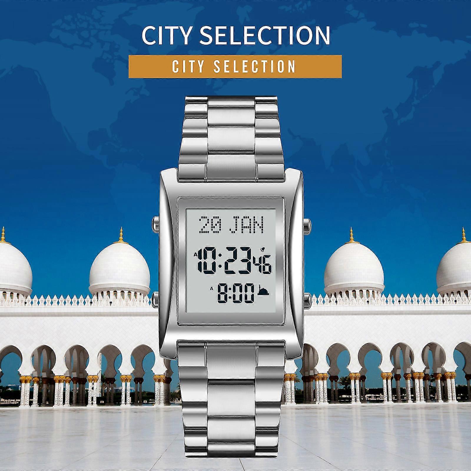 Azan Watch For Muslim Prayer With Qibla Compass Islam Al-harameen Fajr ...