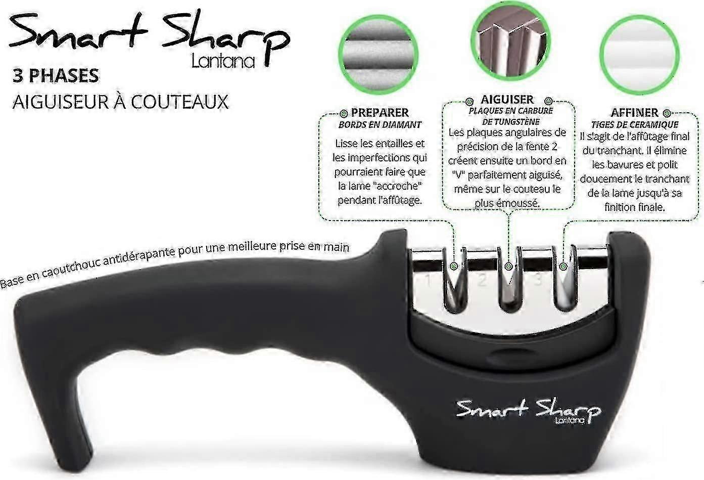 Smart Sharp 3 Stage Sharpener - For Kitchen Knives - Professional ...