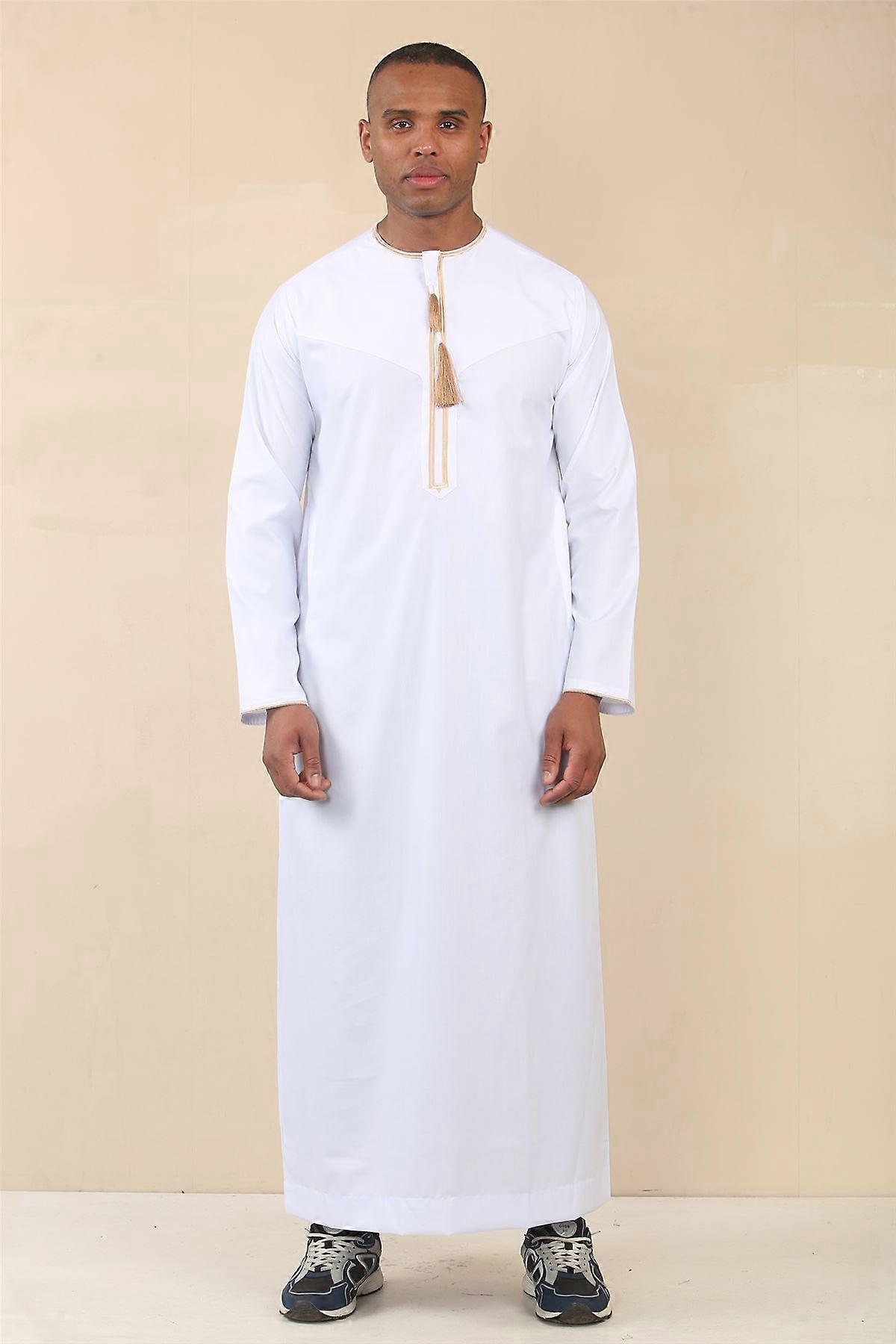 Men's Omani Eid White Thobe Saudi Emirati Jubba Robe | Fruugo UK