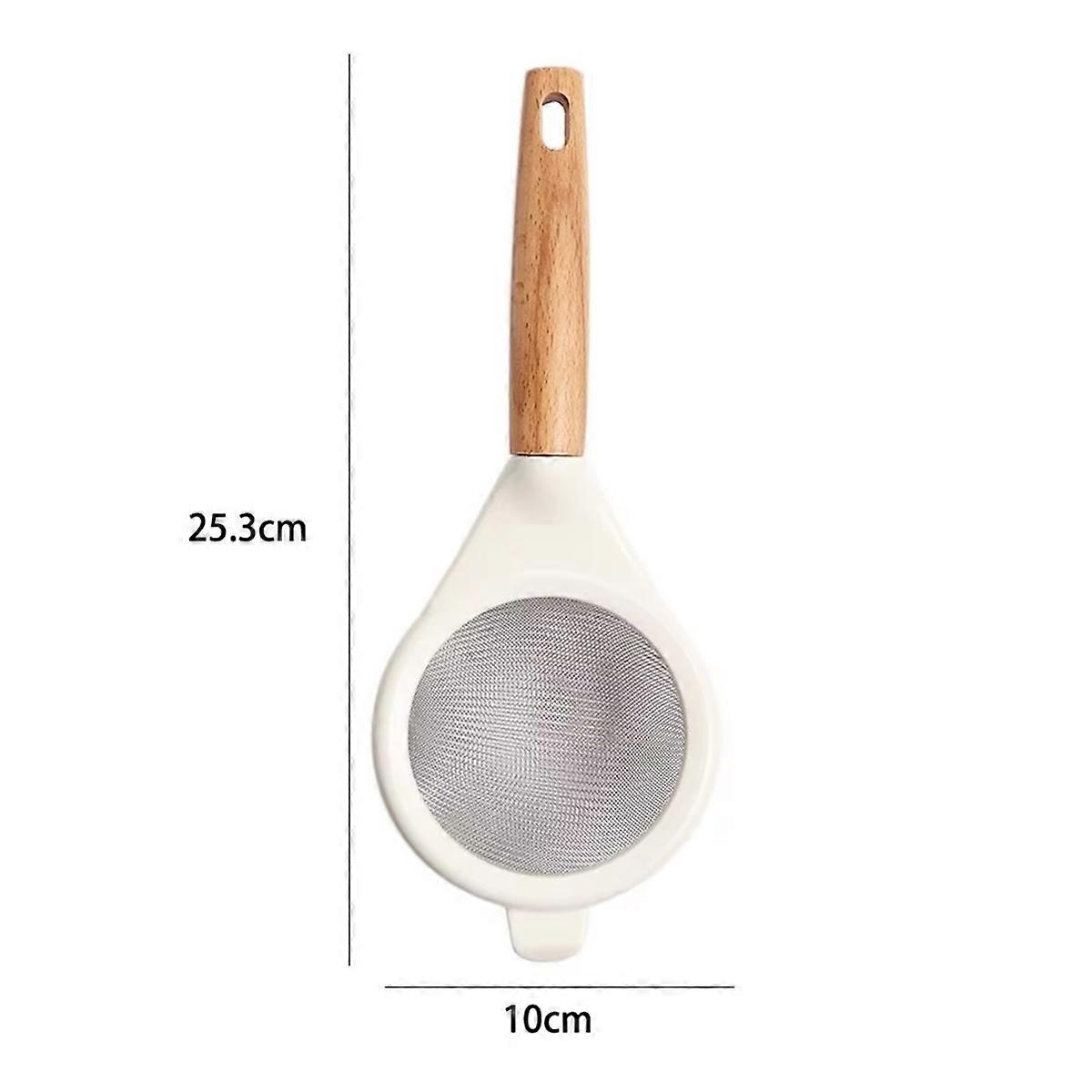 Stainless Steel Fine Mesh Flour Sifter with Wooden Handle - Ideal for ...