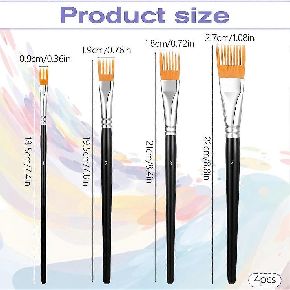 4Pcs Comb Artist Brush Set, Professional Artist Paintbrushes for ...