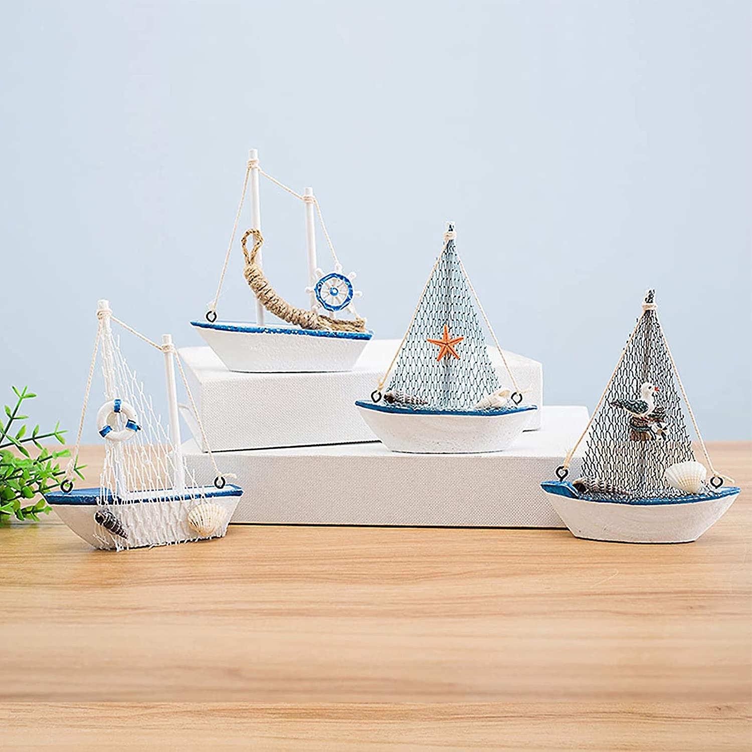 Sailing Boat Model, Wood Sailboat Ornament, Chic Exquisite Mini ...