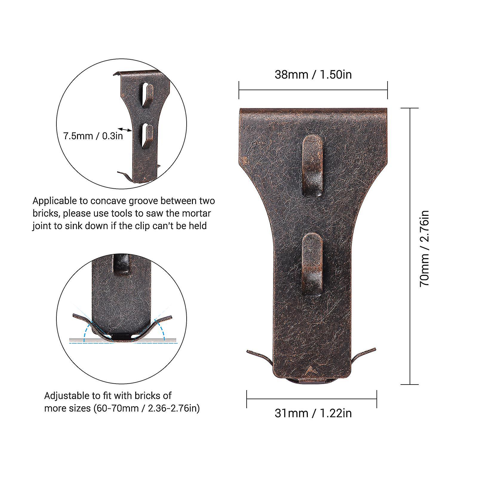Brick Hook Clip Outdoor Hanging Hooks For 60-70mm Brick In Height No ...