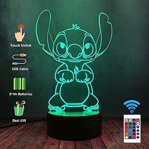 Lilo and Stitch USB Cable Table Lamp Stitch 16 Color Shine Night Light ...