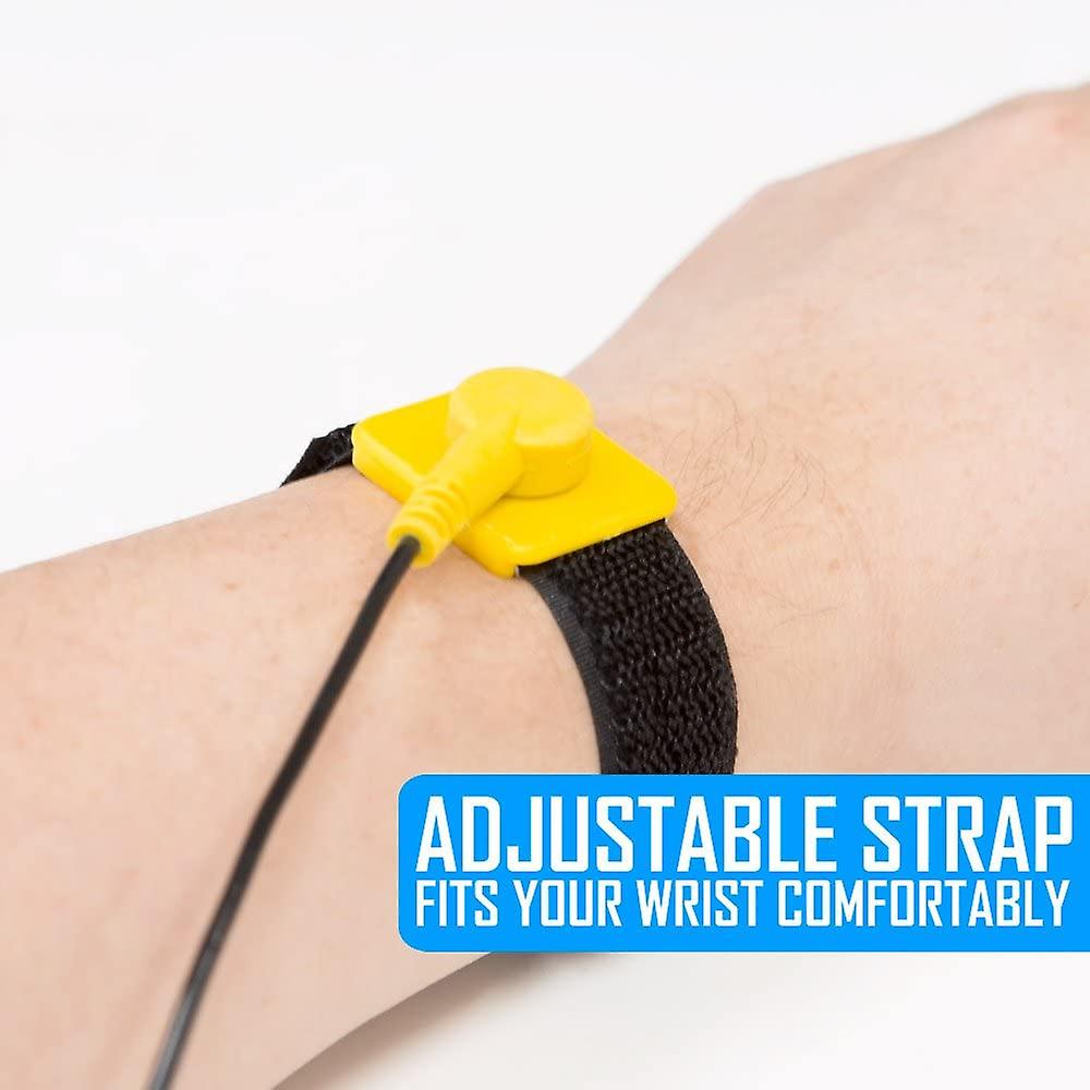 Ats-w24ykingwin Anti Static Wrist Strap Yellow, Adjustable Esd Wrist ...