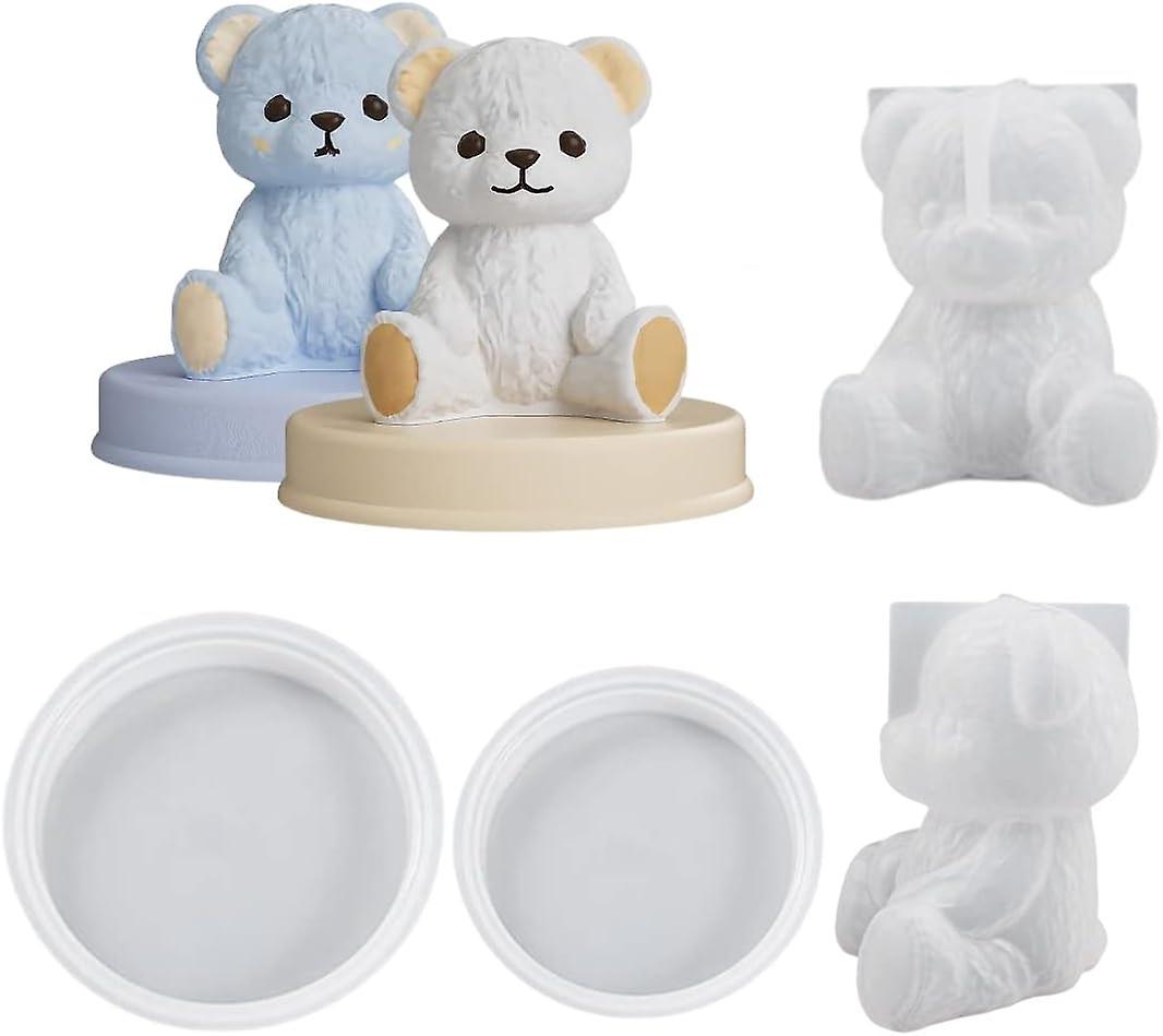 4pcs 3d Bear Mold Teddy Bear Resin Molds Animal Silicone Mold Bear Ice ...