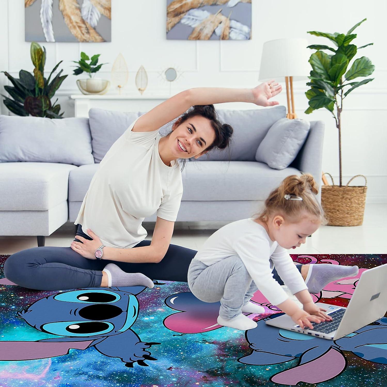 New 3d Cartoon Stitch Area Rugs For Kids Cute Stitch Bedroom Rug Girls ...