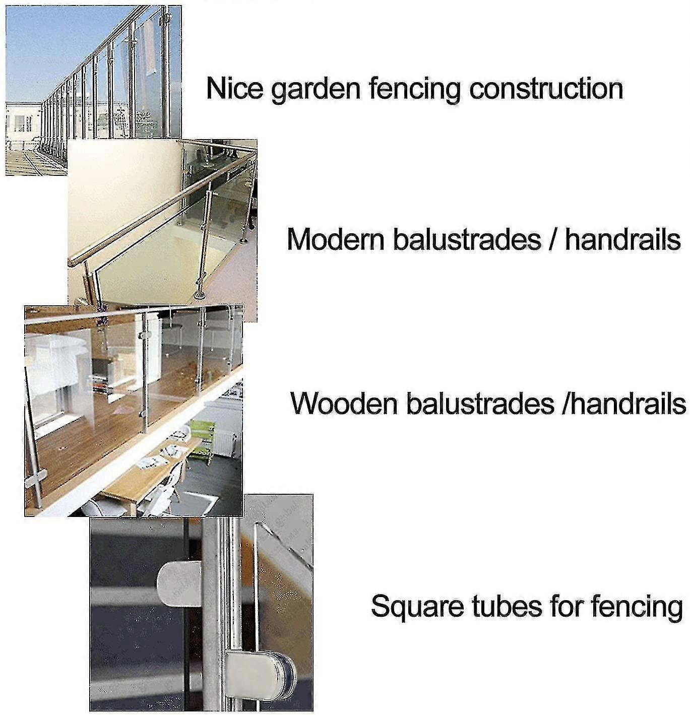 12 X (10-12mm) 304 Stainless Steel Glass Clamp Clip For Stair Window ...