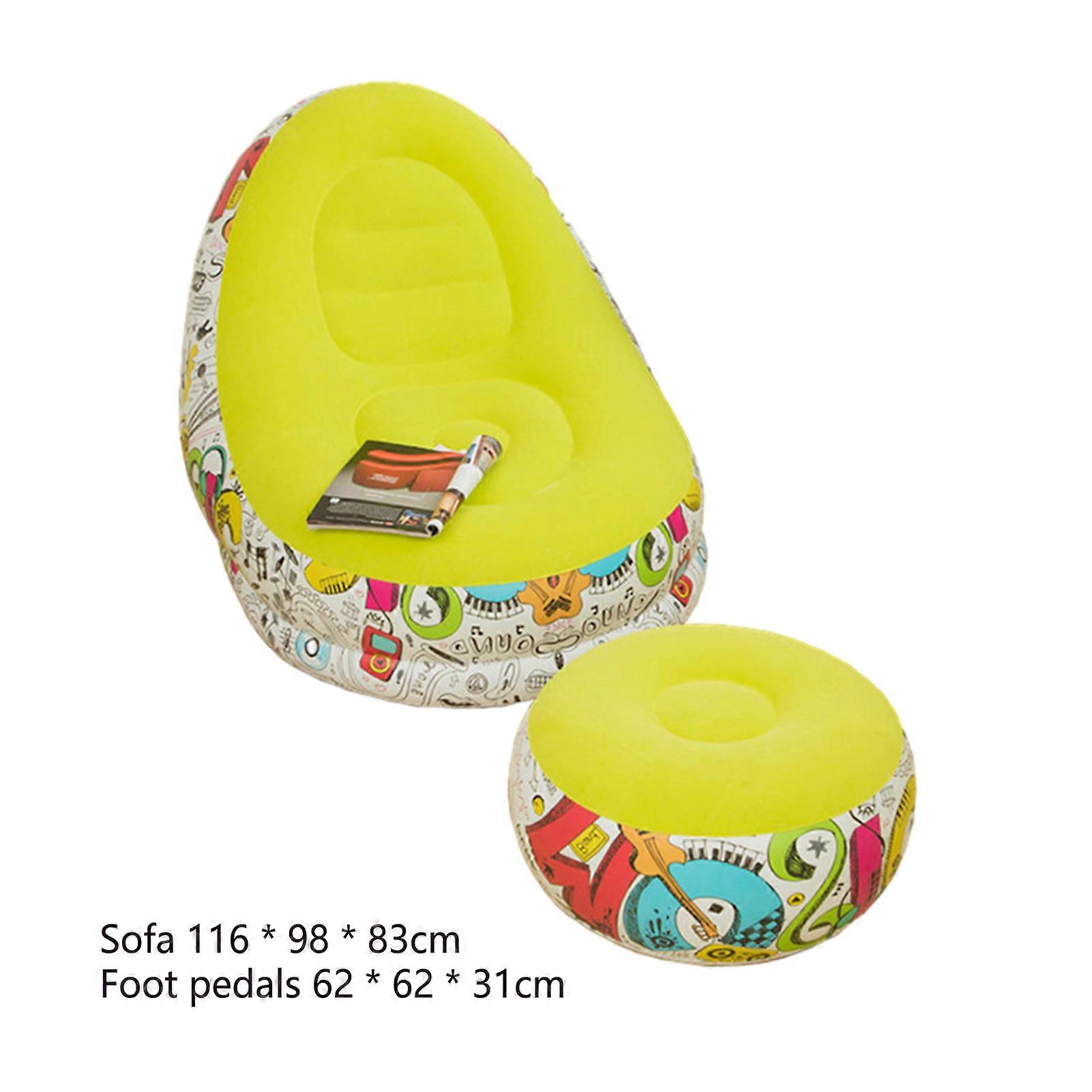 2 in 1 Inflatable Lounger Modern Macaron Color Inflatable Couch with ...