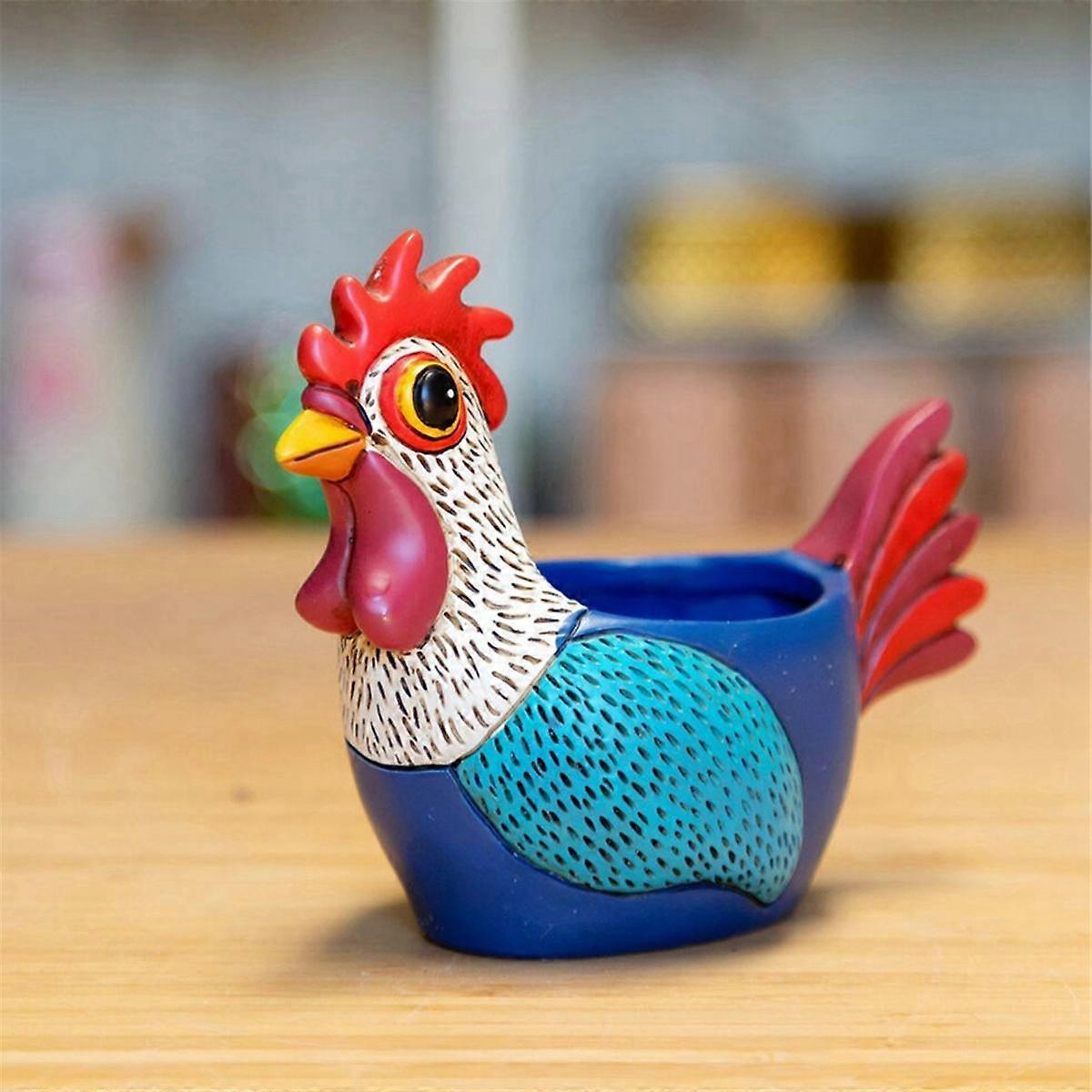 Chicken Planter Rooster Flower Pot Resin Hen Planter Ornament for ...