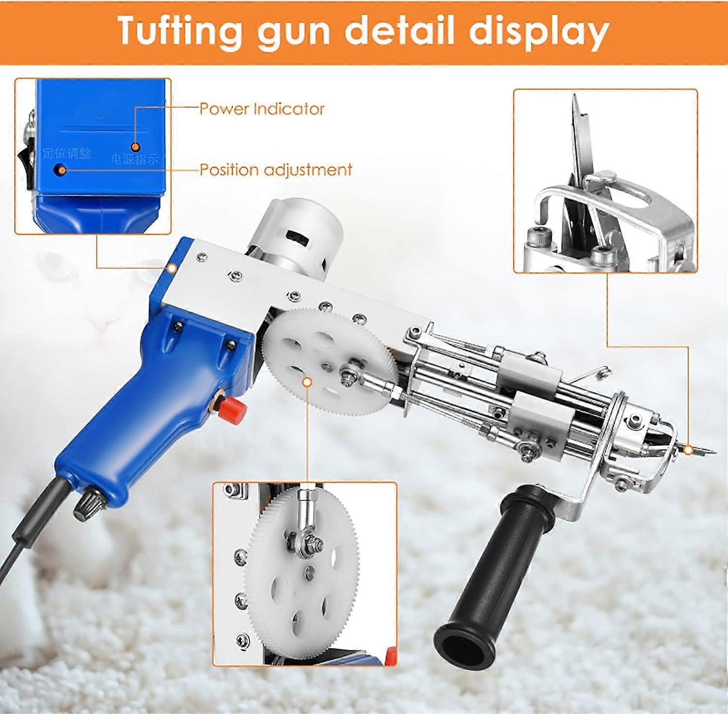 Blue Cut Pile Rug Tufting Gun, Loop Tufting Gun, 100V-240V Rug Gun ...