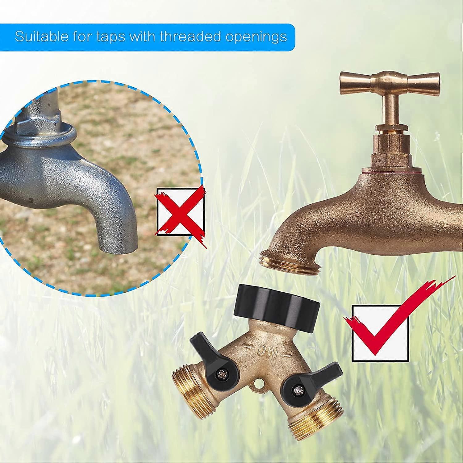 Double Washing Machine Faucet, Brass Garden Faucet Splitter, Y ...