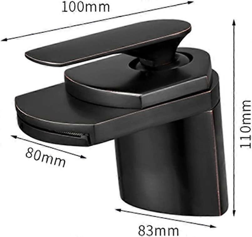 Svart handfat Badrum Kran Kärl Handfat Varmt och kallt vatten Blandare ...