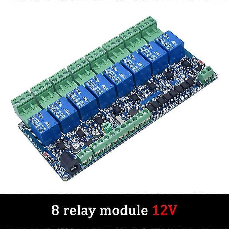 5V 12V Modbus Rtu 4 8 channel Relay Module RS485 TTL Communication 4 8 way Input Relay Module ...