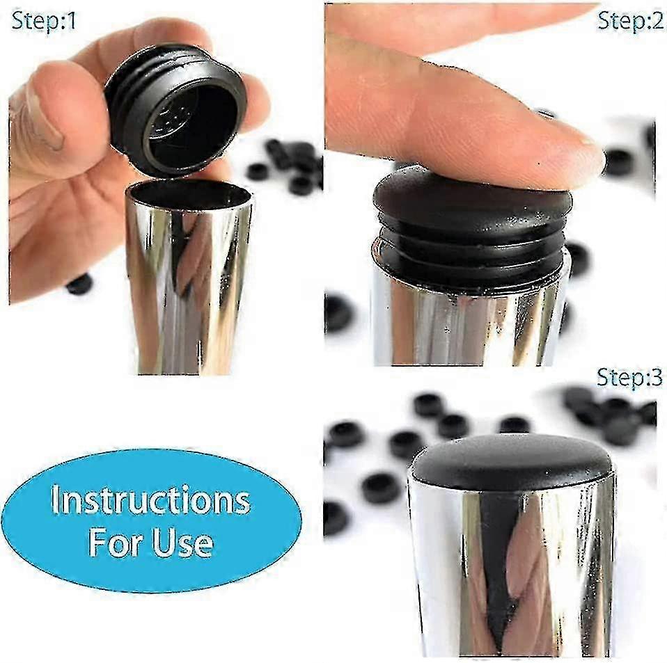 Round Plastic Plug, 20 Pcs Black Tube End Plug Chair Glides Round End ...