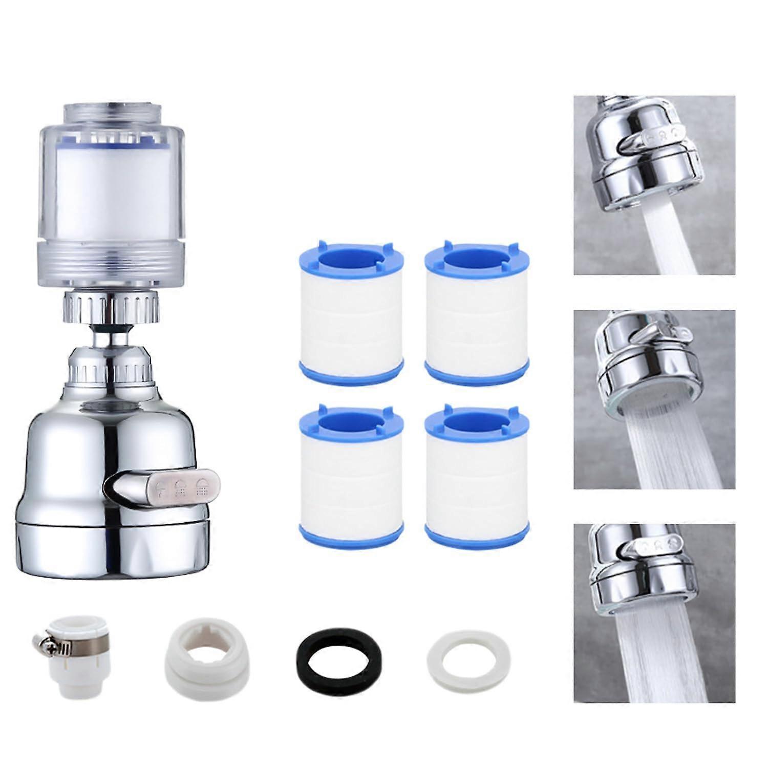 Water Filter Tap, 360 Rotatable Tap Filter with 4 Pieces Cotton Filter ...