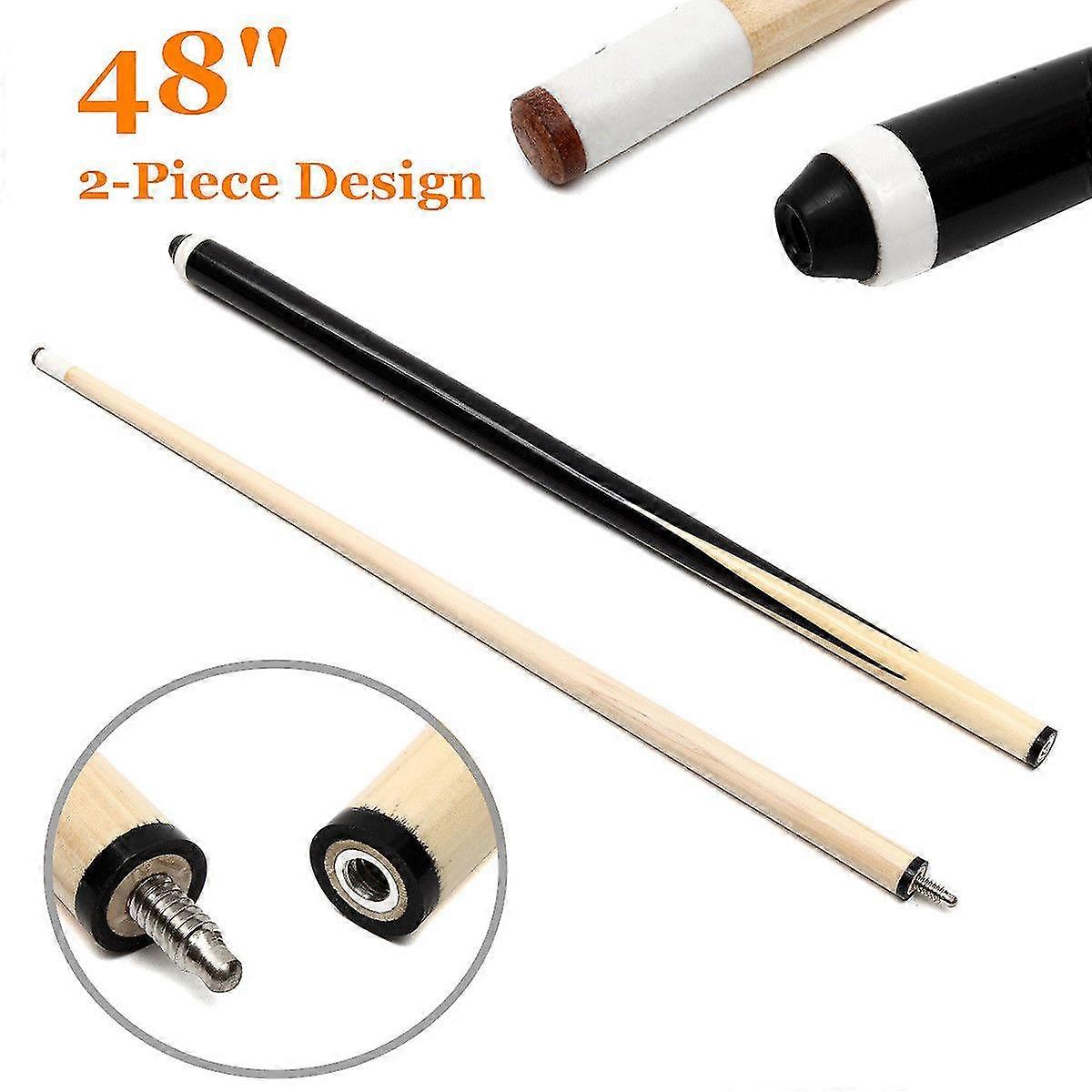 48'' 2-Piece Children Wood Jointed Snooker Pool Cue Stick For Billiards ...
