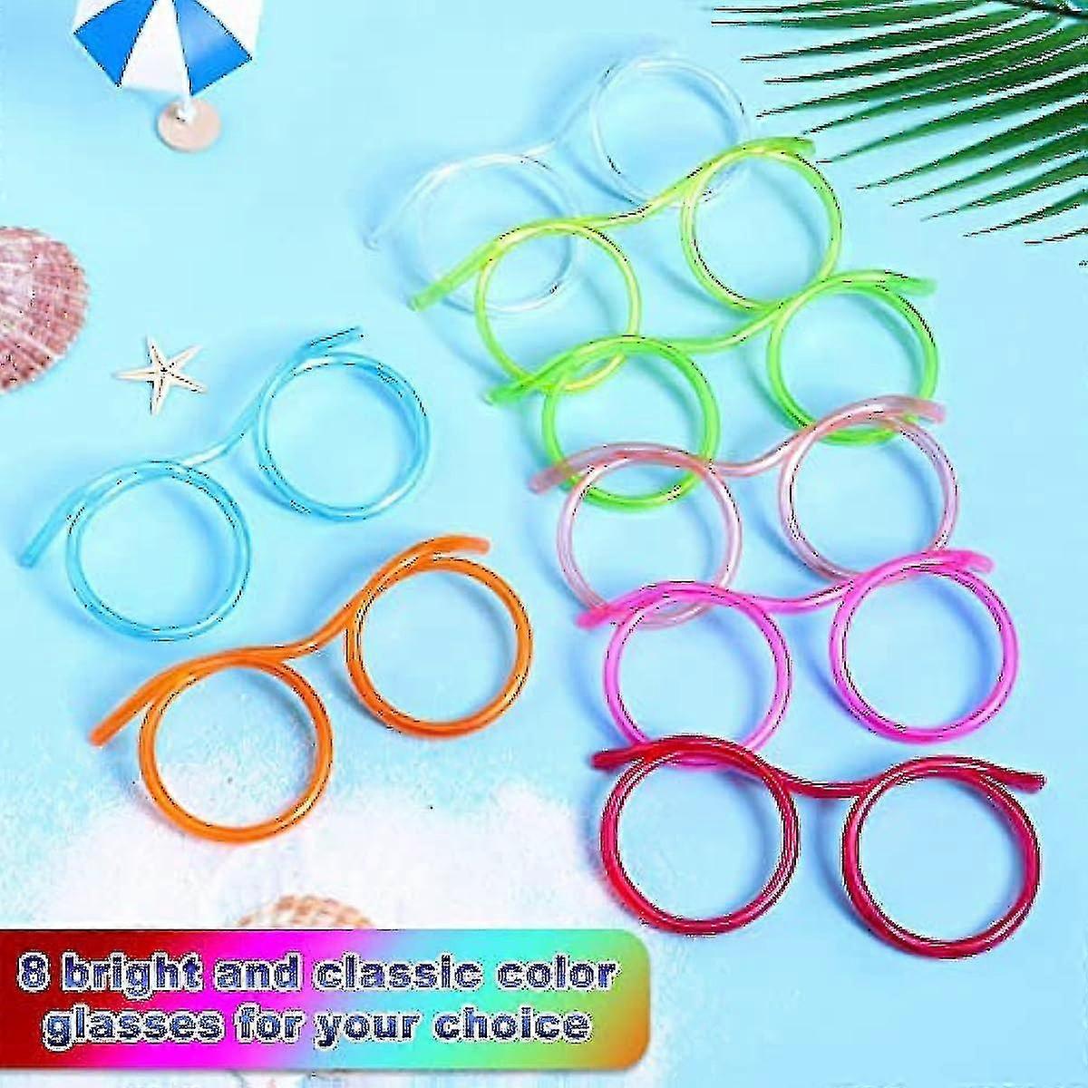 8 Pieces Silly Straw Glasses Eyeglasses Straws Eyeglasses Crazy Fun ...