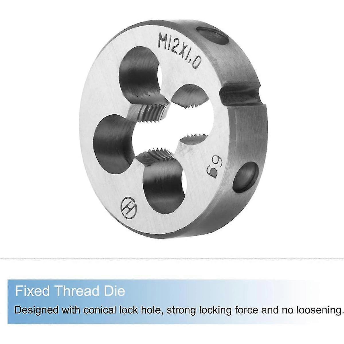 3Pcs Tap and Die Set, Metric M12 X 1 Thread Taps & Round Die, Tapping ...