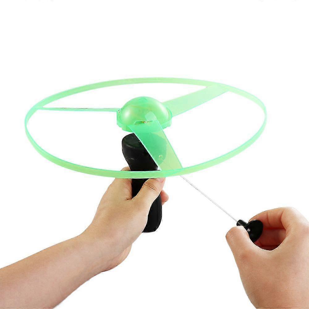 Led Lighting Flying Disc Propeller Helicopter Toys Pull String Flying ...