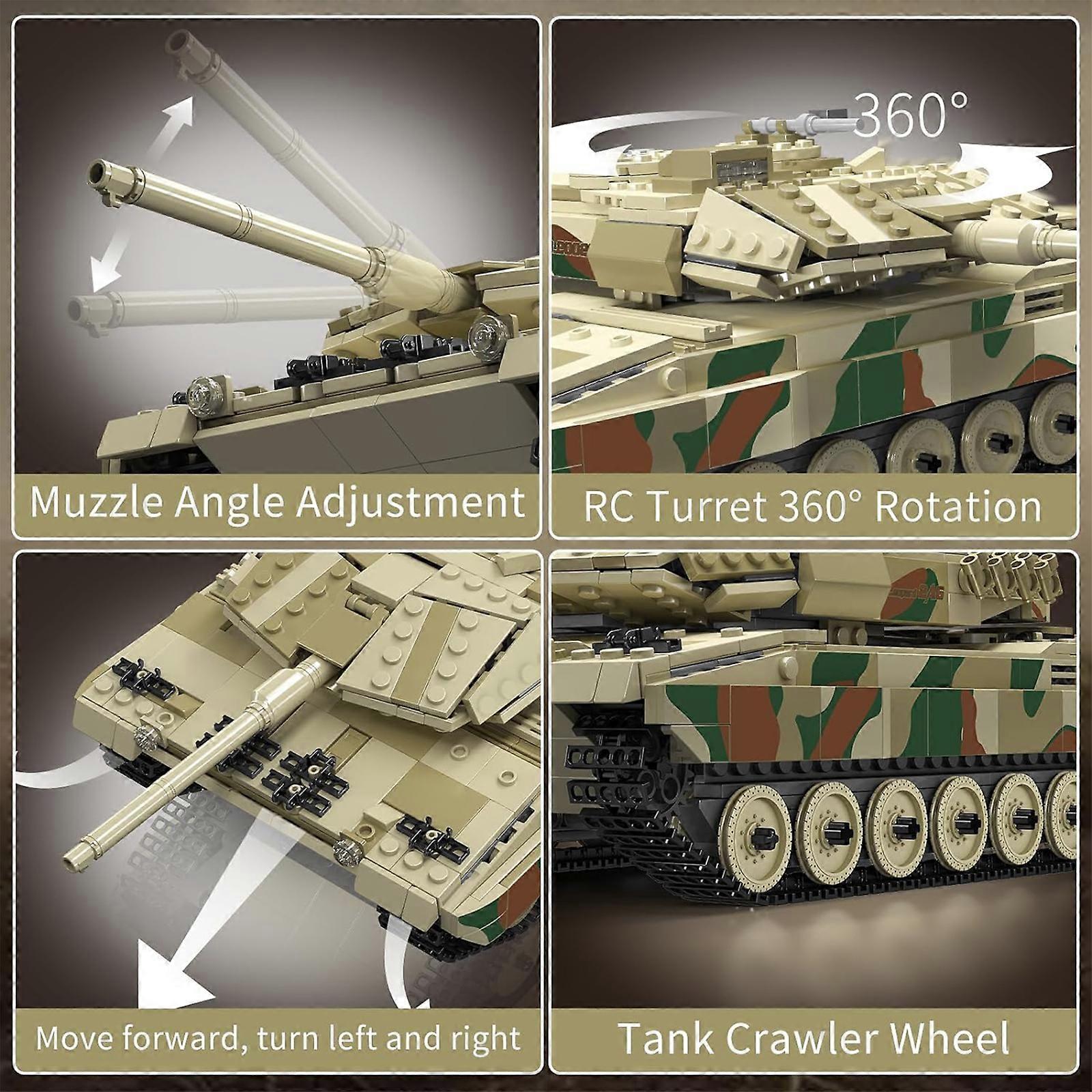 Mould King MOC Leopard 2 Tank Building Block Kits, Militärfordon Modell ...