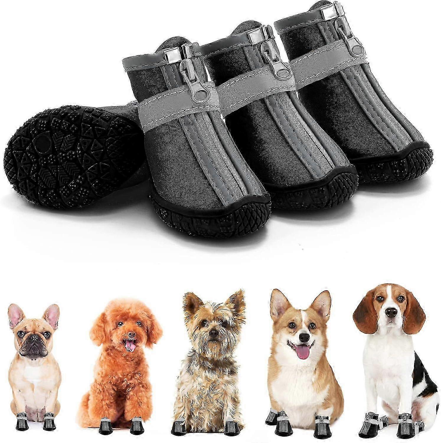 Dog Shoes For Small Medium Dogs, Waterproof Dog Booties Paw Protector ...